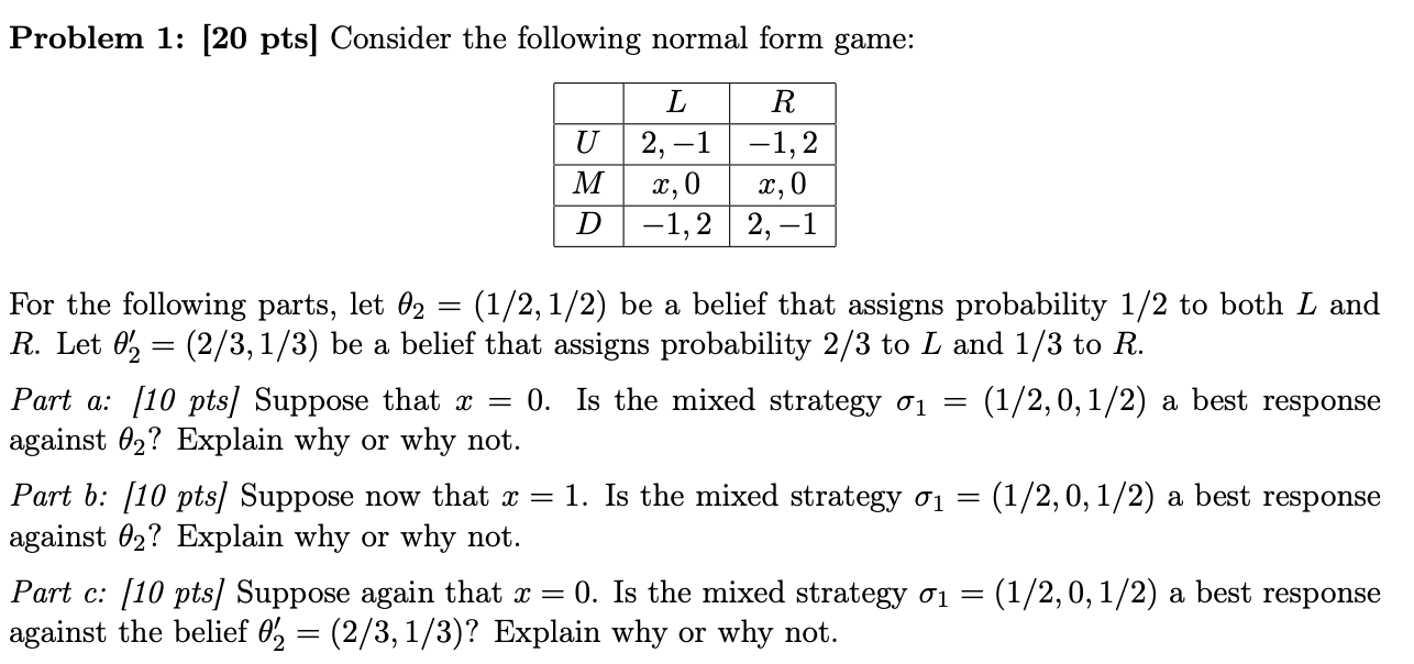 Solved Problem 1: (20 pts] Consider the following normal | Chegg.com