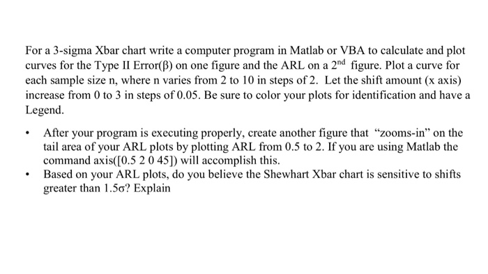 Solved For a 3-sigma Xbar chart write a computer program in | Chegg.com