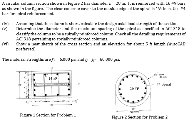 Solved A circular column section shown in Figure 2 has | Chegg.com
