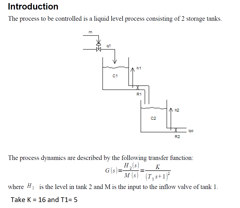 Solved Introduction The process to be controlled is a liquid | Chegg.com