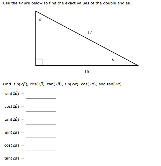 Solved Use the figure below to find the exact values of the | Chegg.com