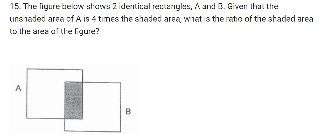 Solved 15. The figure below shows 2 identical rectangles, A | Chegg.com