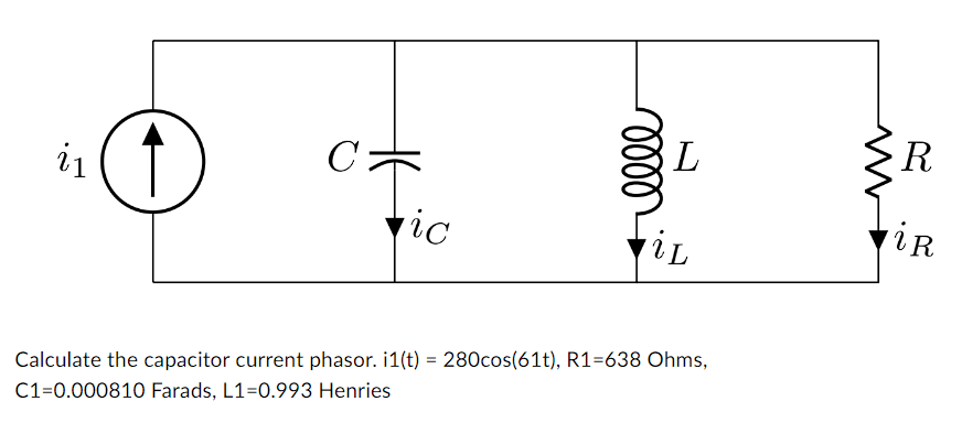 Solved Calculate the capacitor current phasor. | Chegg.com