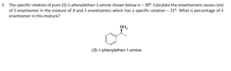 Solved 3. The specific rotation of pure | Chegg.com