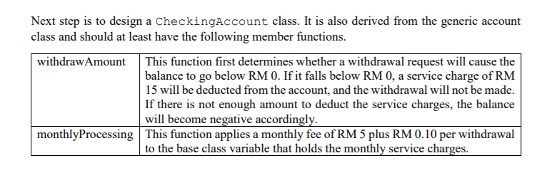 Create a class BankAccount to hold at least the | Chegg.com