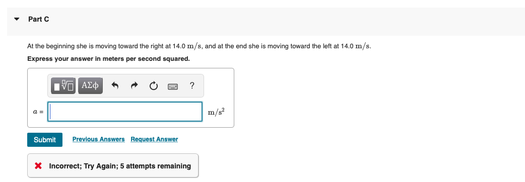 Solved X Incorrect Try Again 5 Attempts Remaining Part B