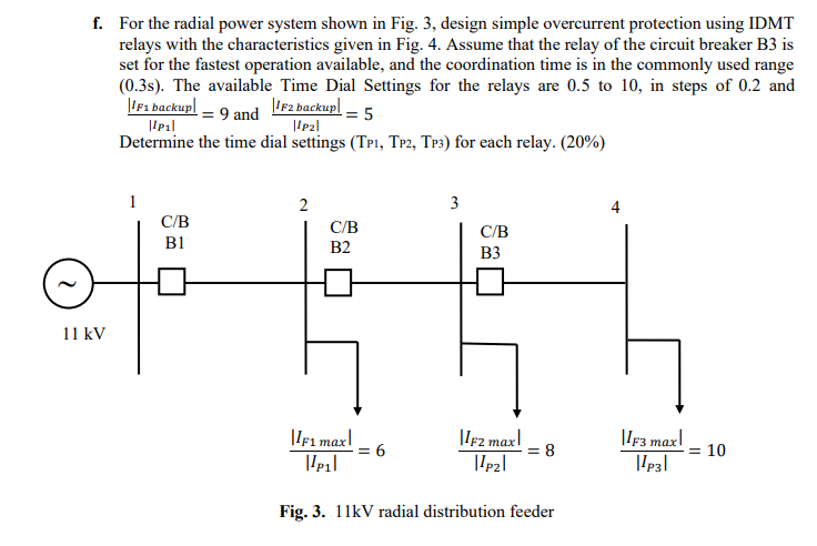 f. For the radial power system shown in Fig. 3, | Chegg.com