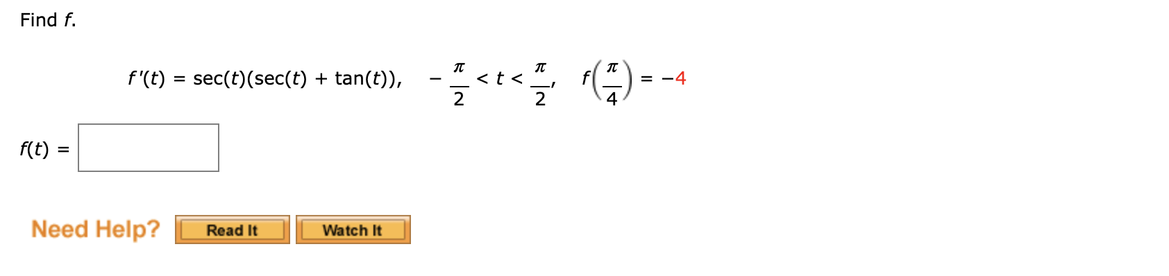 Solved Consider the following function. f''(t) = t - 7 | Chegg.com