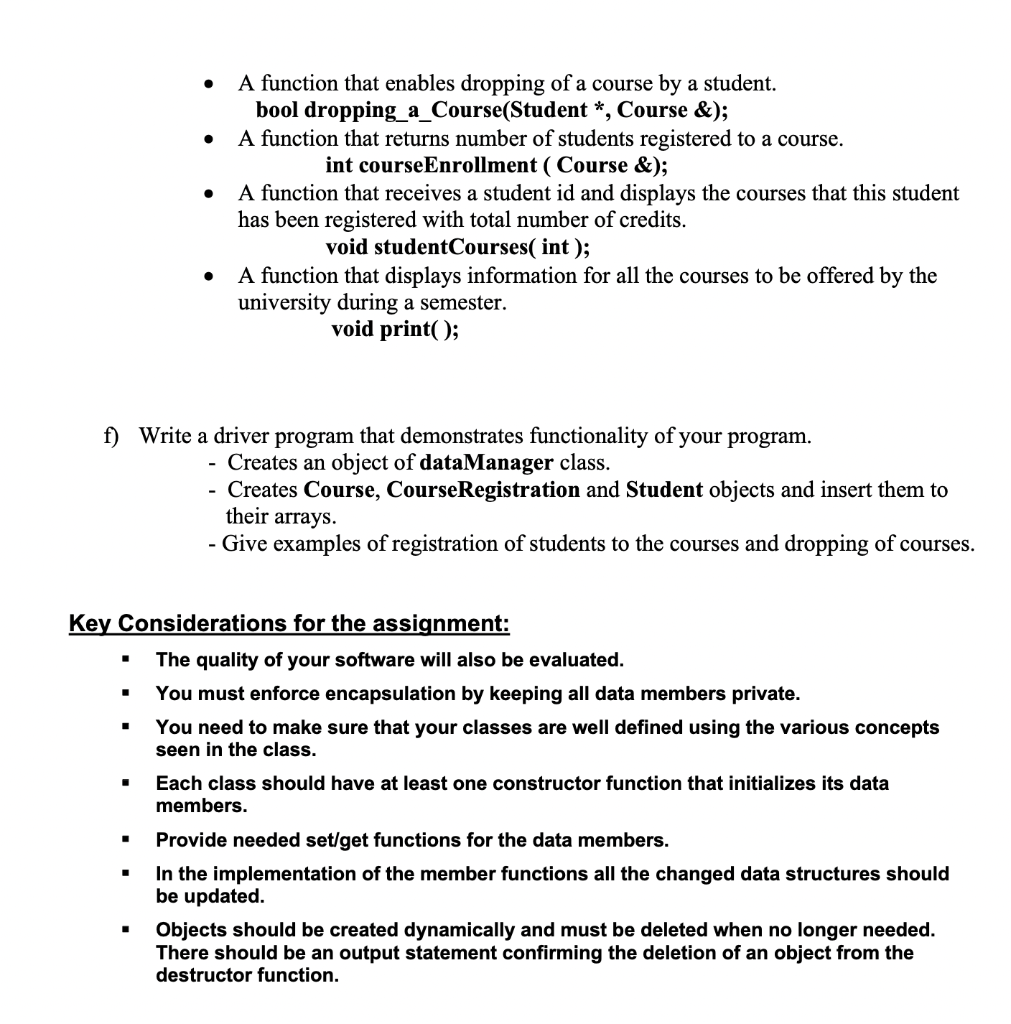 Solved Define the following classes to manage registration | Chegg.com