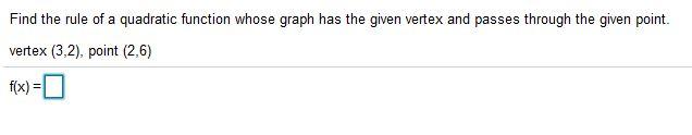 Solved Find the rule of a quadratic function whose graph has | Chegg.com