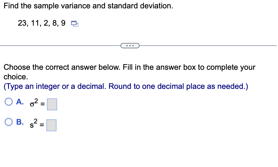 Find the sample variance and standard deviation. | Chegg.com