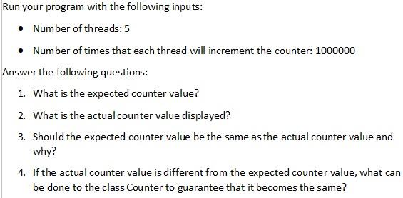 Solved Use the following counter class, which you can | Chegg.com