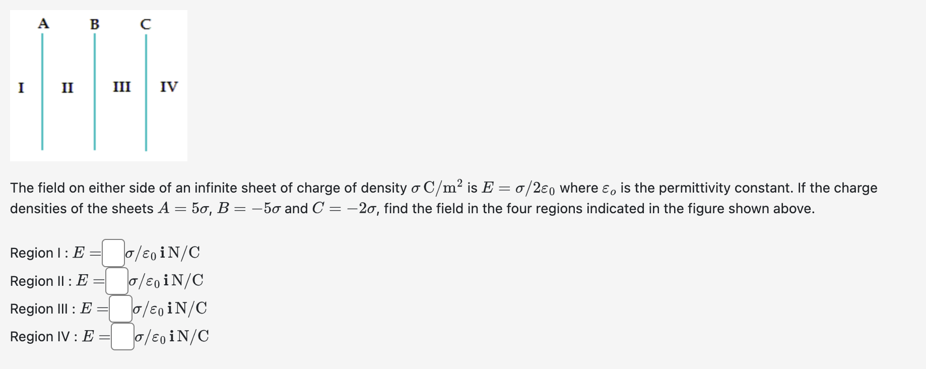 Solved The field on either side of an infinite sheet of | Chegg.com