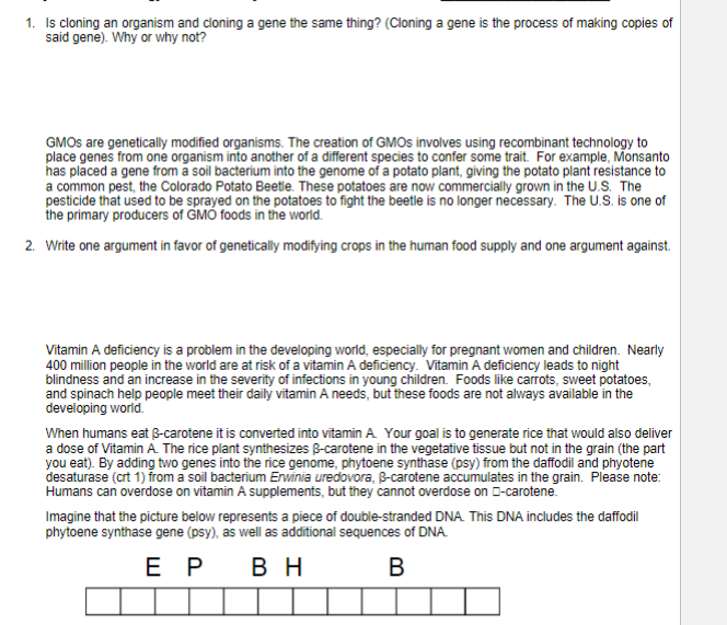 Solved Is cloning an organism and cloning a gene the same | Chegg.com
