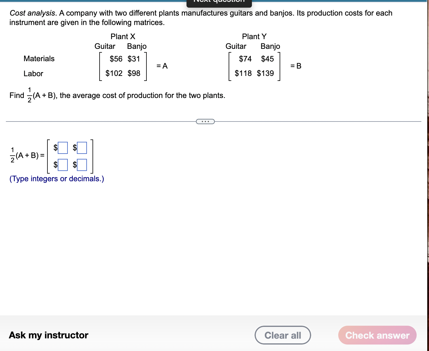 Solved Cost analysis. A company with two different plants | Chegg.com