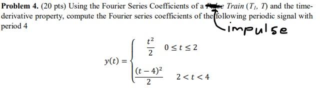 Solved Problem 4. (20 pts) Using the Fourier Series | Chegg.com