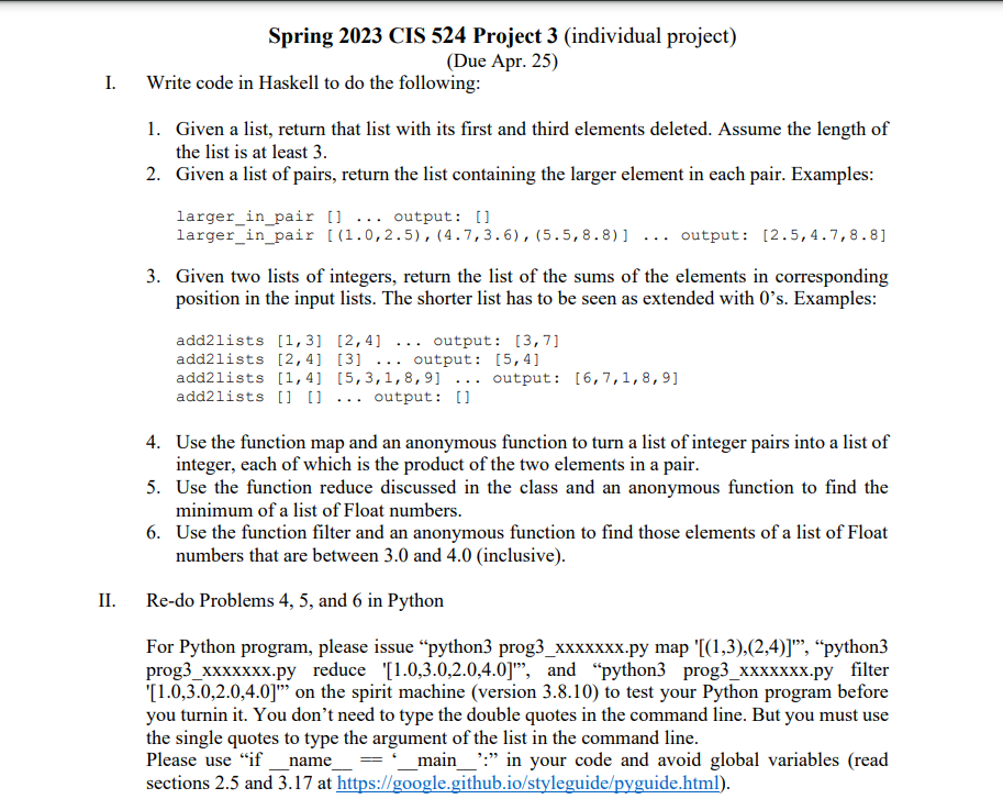 Solved Spring 2023 CIS 524 Project 3 (individual project) | Chegg.com