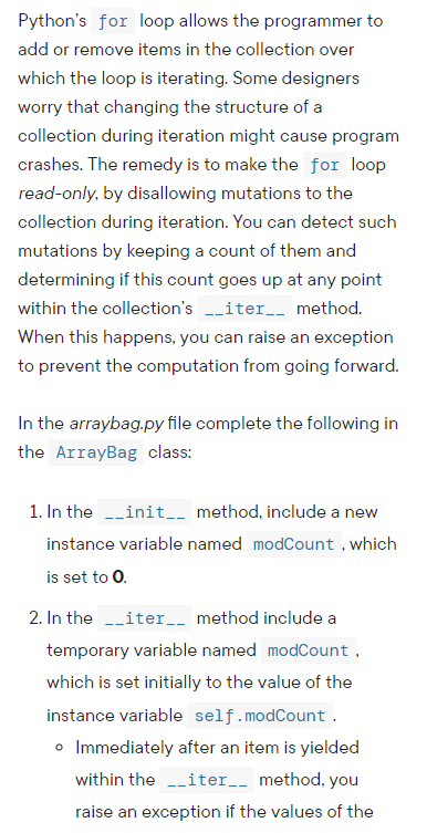 Solved Python's for loop allows the programmer to add or | Chegg.com