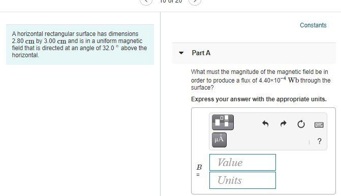 Solved Constants A horizontal rectangular surface has | Chegg.com