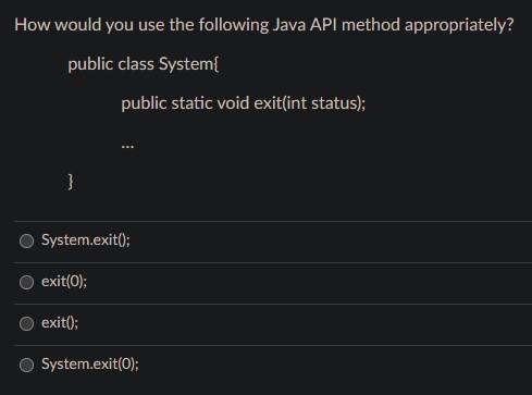 Solved How would you use the following Java API method | Chegg.com
