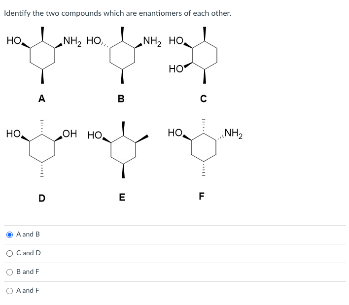Solved Identify the two compounds which are enantiomers of | Chegg.com