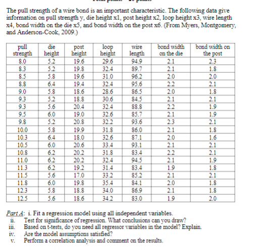The pull strength of a wire bond is an important | Chegg.com