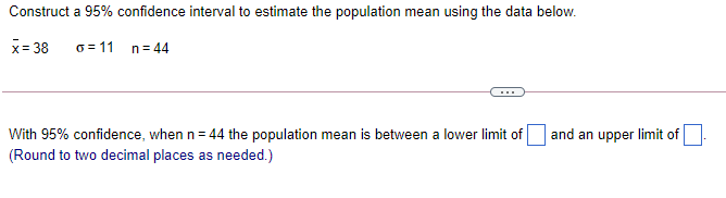 Solved Construct a 95 % confidence interval to estimate the | Chegg.com