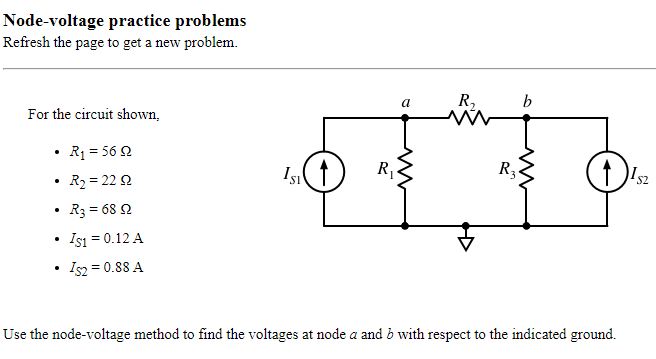Solved Node-voltage practice problems Refresh the page to | Chegg.com