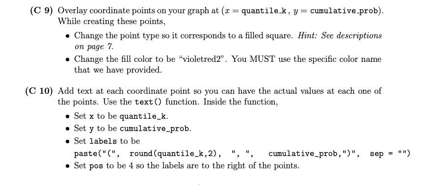 Solved (C 9) Overlay coordinate points on your graph at ( x= | Chegg.com