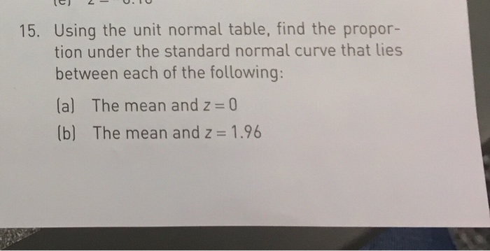 Solved 15. Using the unit normal table, find the propor- | Chegg.com