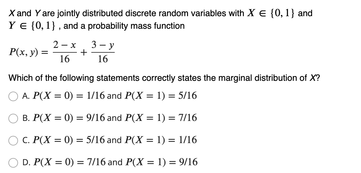 Solved X and Y are jointly distributed discrete random | Chegg.com