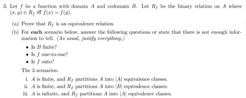 Solved 3. Let f be a function with domain A and codomain B. | Chegg.com