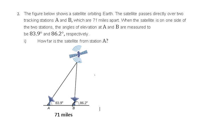Solved 2. The figure below shows a satellite orbiting Earth. | Chegg.com