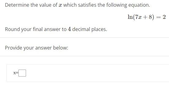 Solved Determine the value of x which satisfies the | Chegg.com