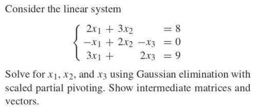Solved Consider the linear system | Chegg.com