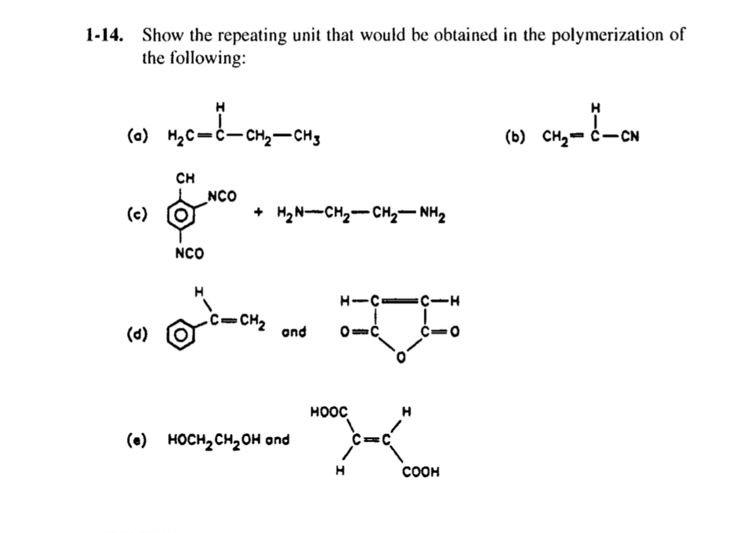 Solved 4. Show the repeating unit that would be obtained in | Chegg.com