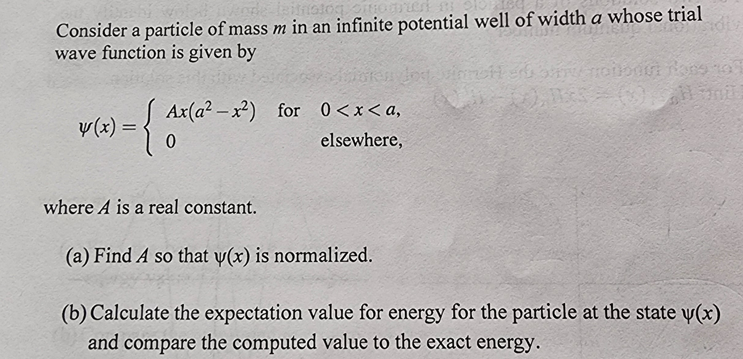 Solved Consider a particle of mass m ﻿in an infinite | Chegg.com
