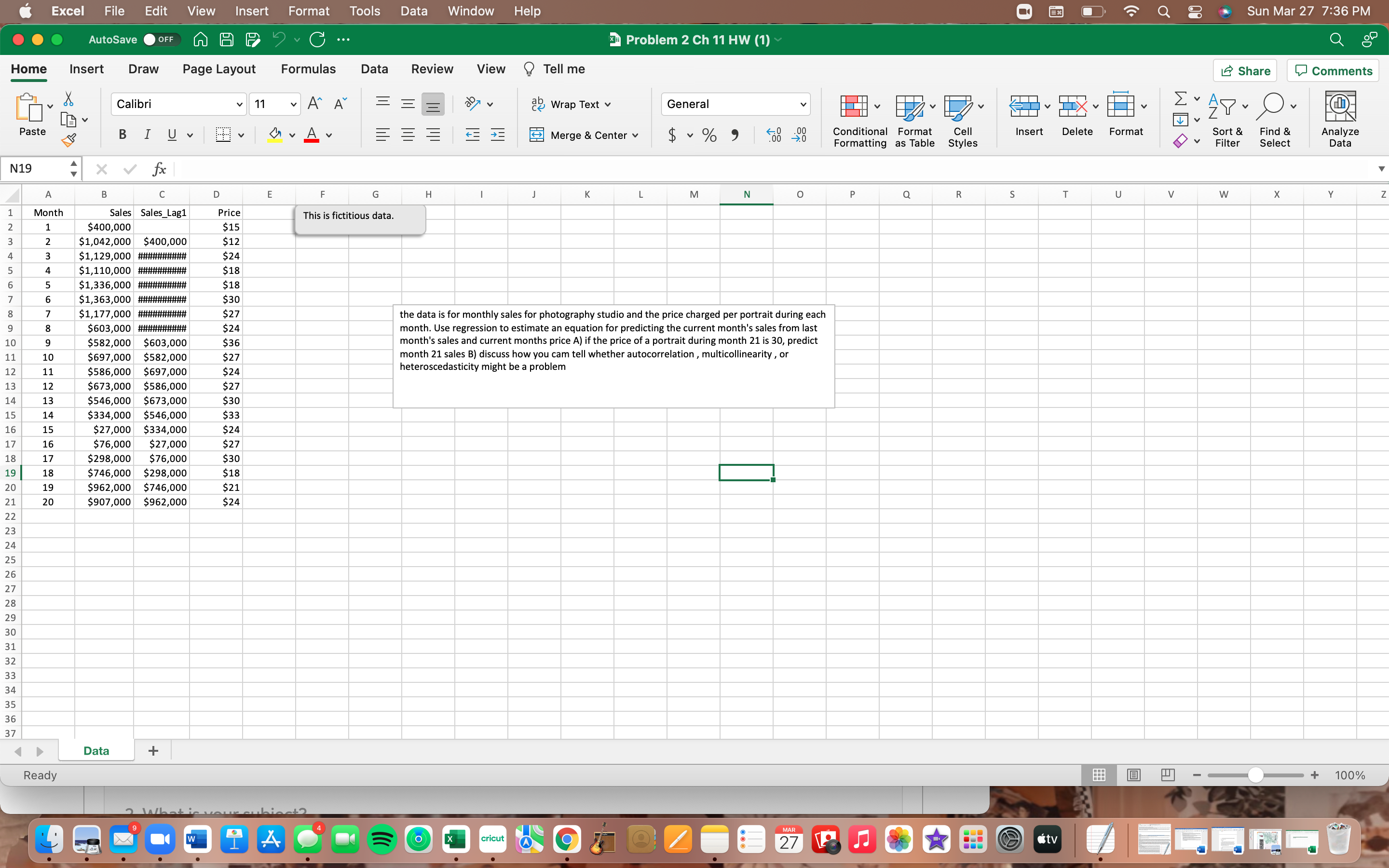Solved Excel File Edit View Insert Format Tools Data Window | Chegg.com