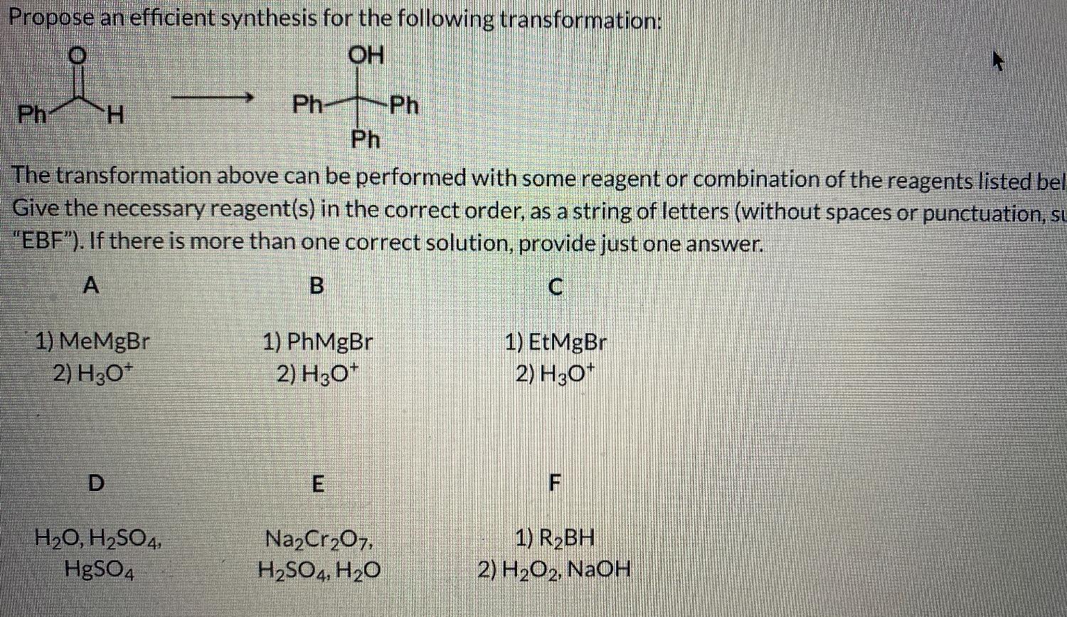 Solved Propose an efficient synthesis for the following | Chegg.com
