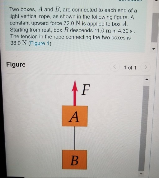 Solved Two boxes, A and B, are connected to each end of a | Chegg.com