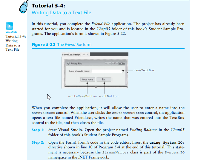 Tutorial 5-4: Writing Data to a Text File In this | Chegg.com