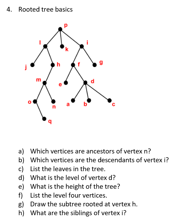 Answered Rooted Tree Basics 4 Rooted Tree Basics A Which