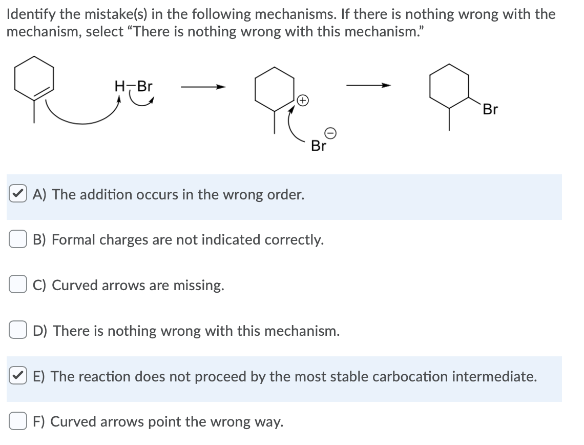 Solved Identify the mistake(s) in the following mechanisms. | Chegg.com