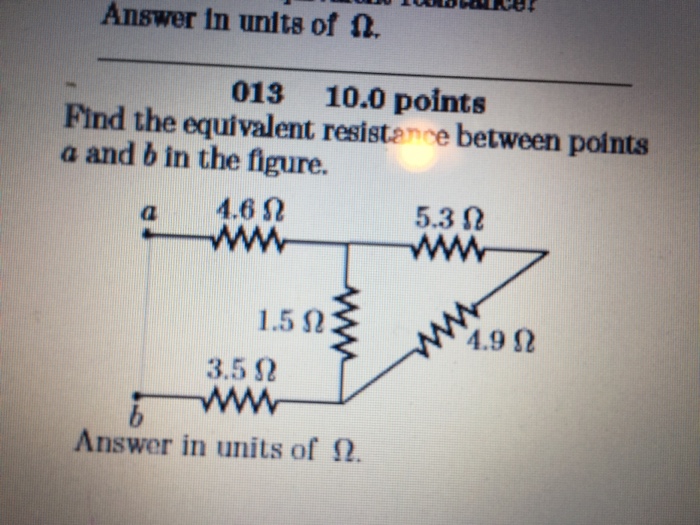 Solved Find the equivalent resistance between points a and b | Chegg.com