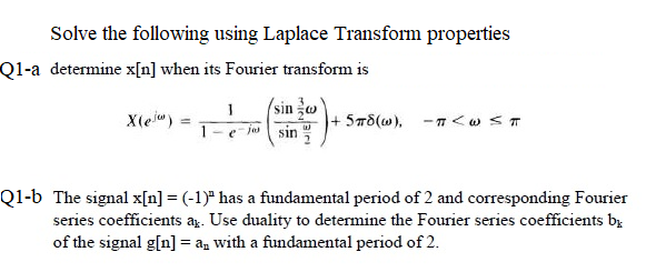 Solved Solve the following using Laplace Transform | Chegg.com