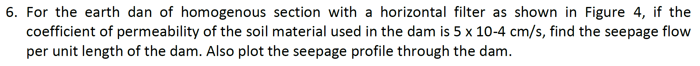 Solved 6. For the earth dan of homogenous section with a | Chegg.com