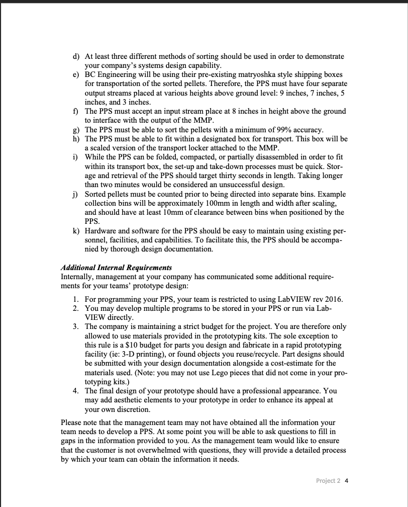 Solved Project 2: Description and Request for Prototype ENED | Chegg.com