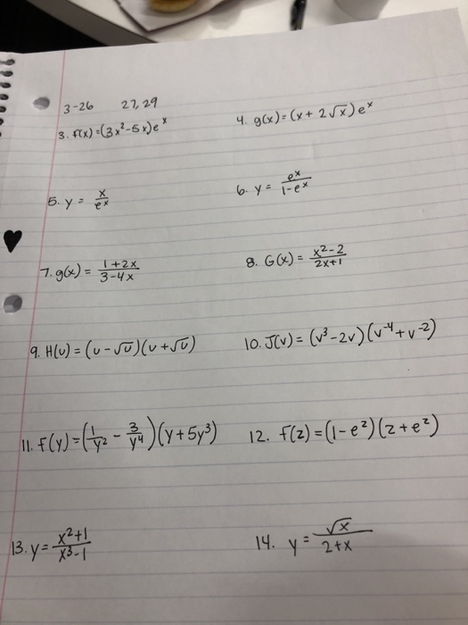 Solved find the derivative, without simplifying | Chegg.com