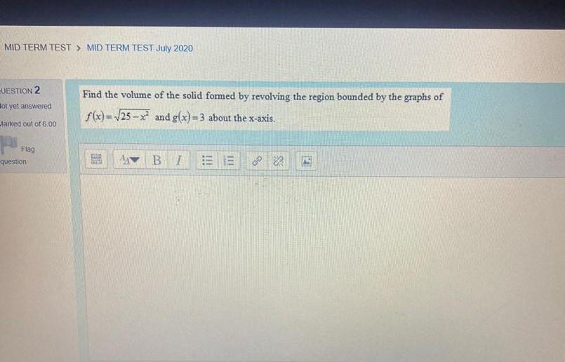 Solved MID TERM TEST > MID TERM TEST July 2020 UESTION 2 tot | Chegg.com