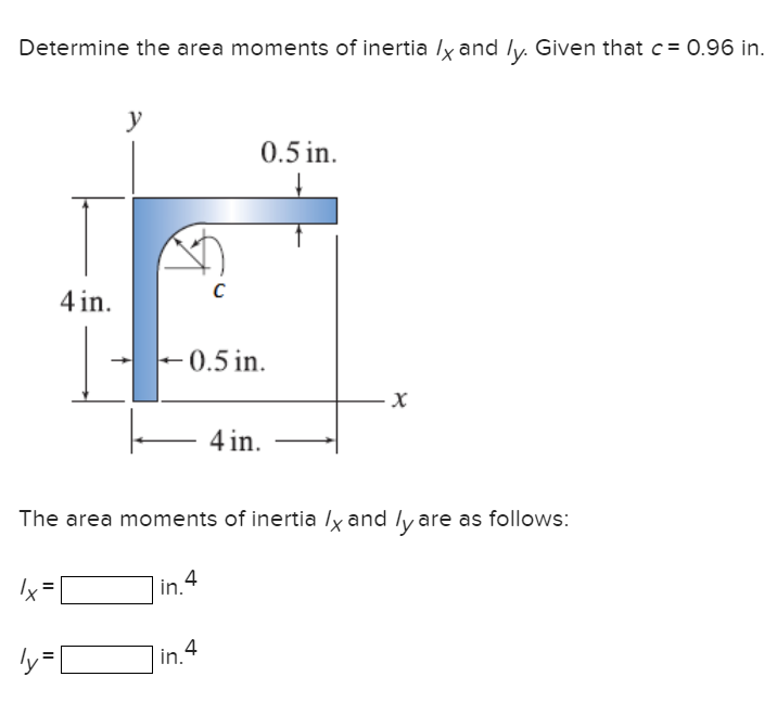 Solved Determine the area moments of inertia ly and ly. | Chegg.com